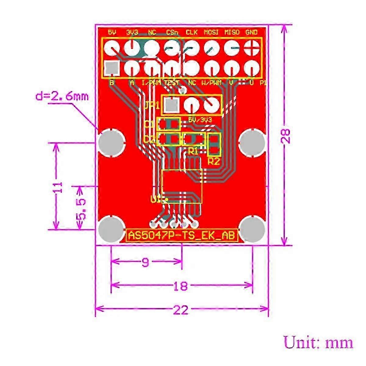 As5047 Enkoder Adaptör Kartı Simplefoc Doggo Modülü Manyetik Enkoder Spi Abi Darbe Genişliği ...