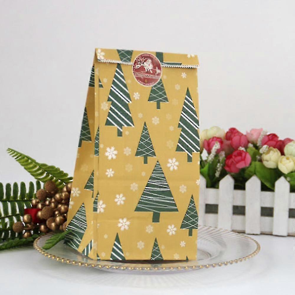 Christmas 24 Piece Set Kraft Paper Bags Colorful Gift Bags Christmas ...