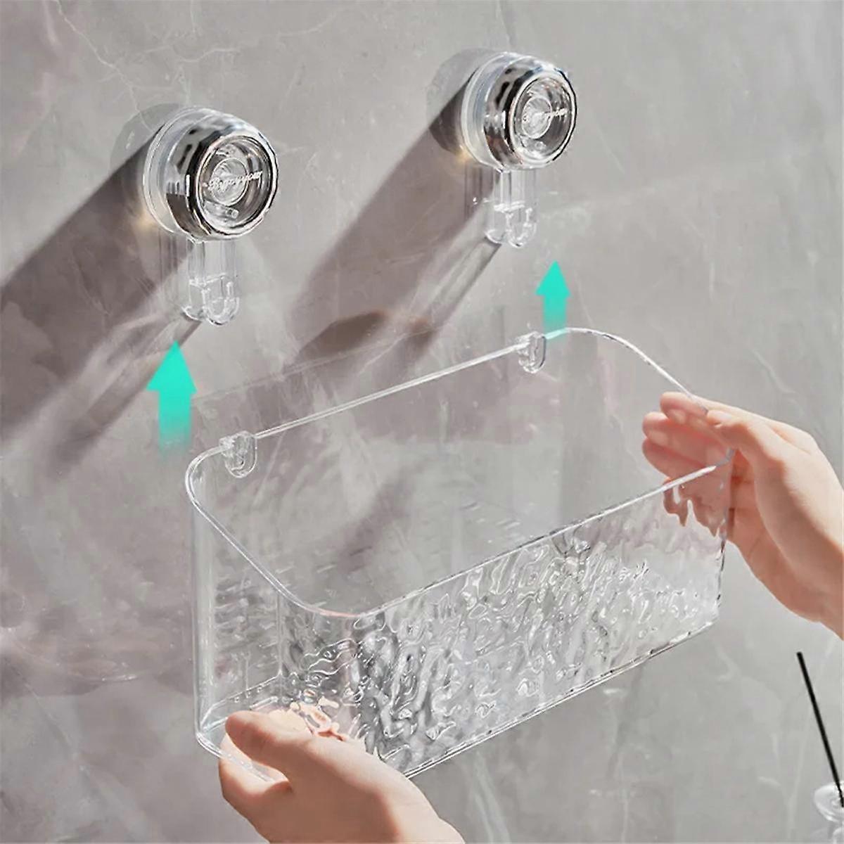 1PC Rotating Suction Cup Storage Rack Bathroom Non Perforated Wall ...