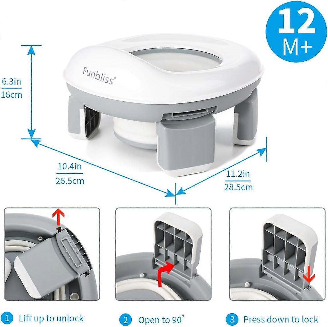 Children's Toilet Seat Potty Training Seats, Travel Potty 3-in-1 On the ...