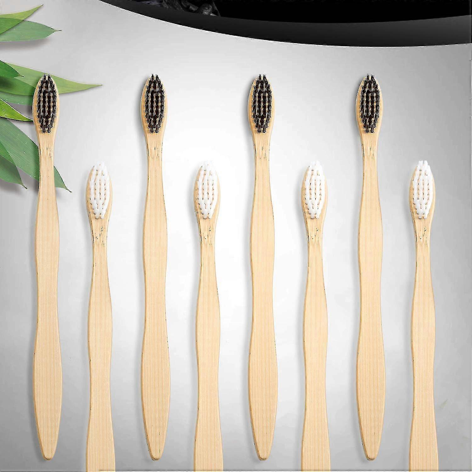 20 Pieces Biodegradable Bamboo Toothbrushes Reusable Charcoal Bamboo ...