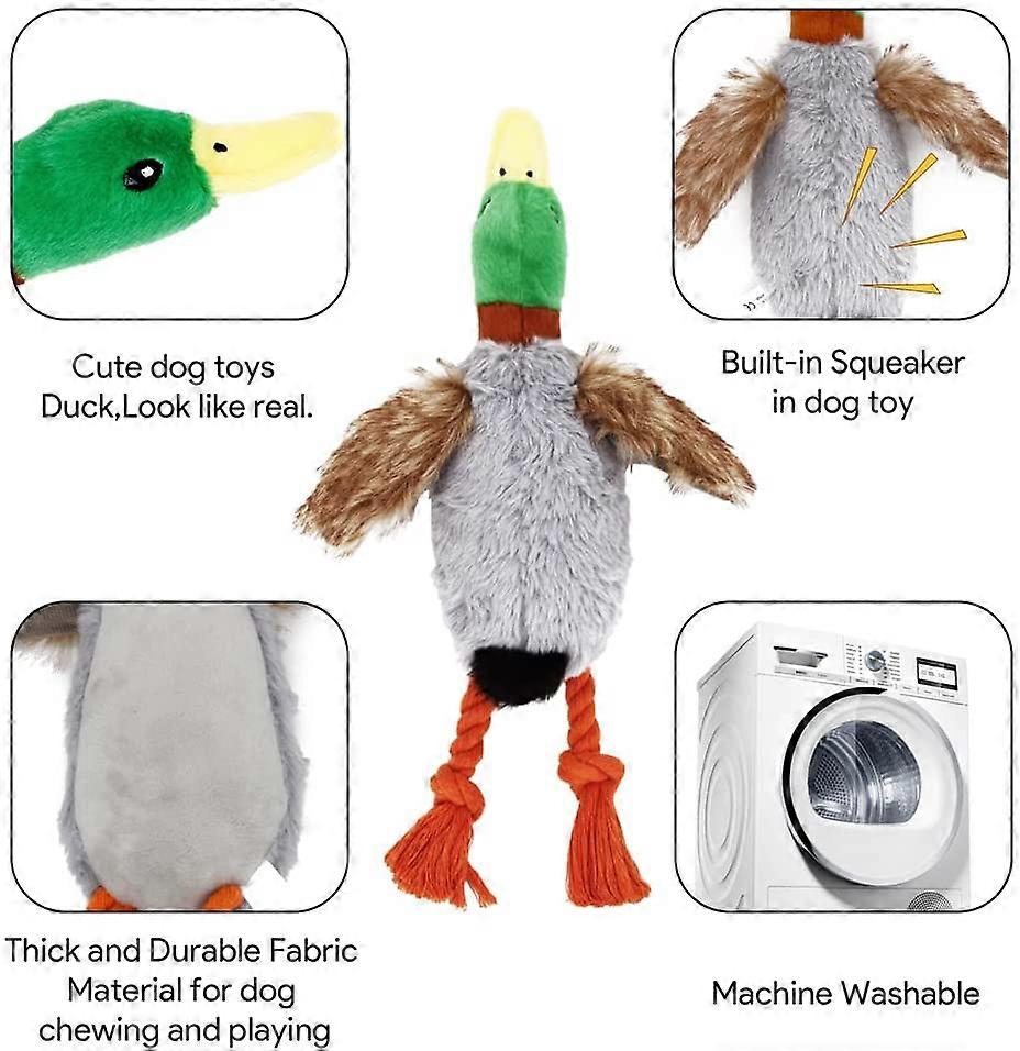 Plush Dog Toy Duck Dog Squeaky Toy Dog Plush Toy No Stuffing Pet Puppy ...