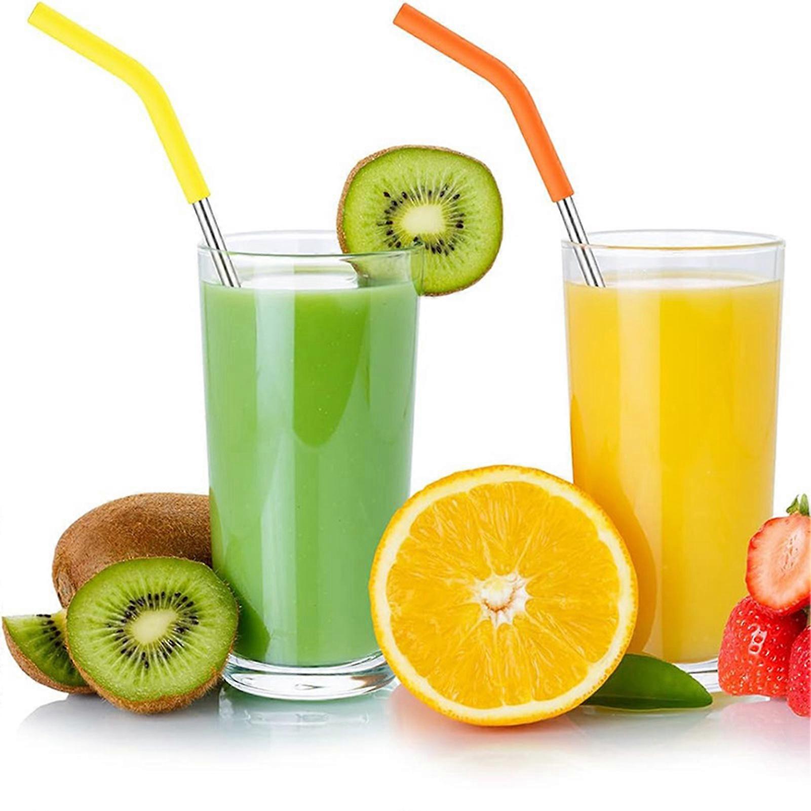 2Pcs Silicone Straw Tips Covers for Metal Straws Reusable Food-Grade ...