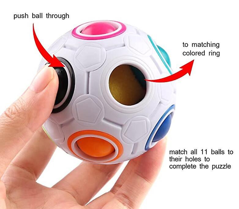Rainbow Puzzle Ball, Color-Matching Puzzle Game Fidget Toy, Stress ...