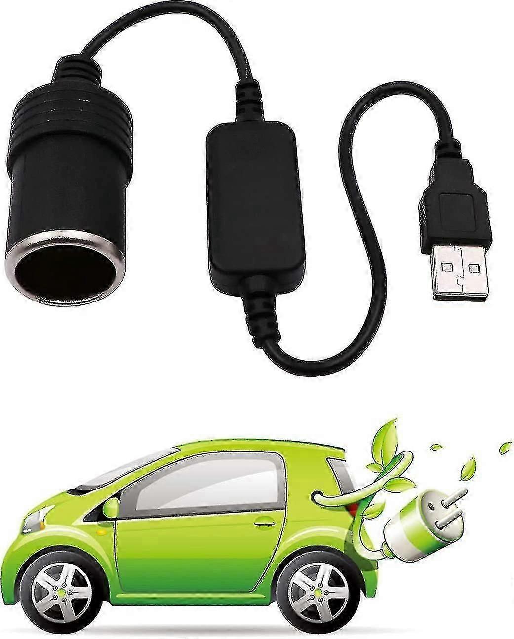 Usb Male To 12v Car Cigarette Lighter Socket Female Converter Cable ...