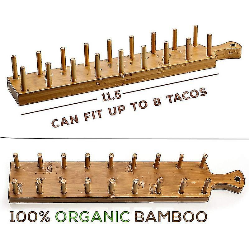 First Grade Bamboo Taco Tray And Appetizer Tray Stand Up Holds 8 Soft ...