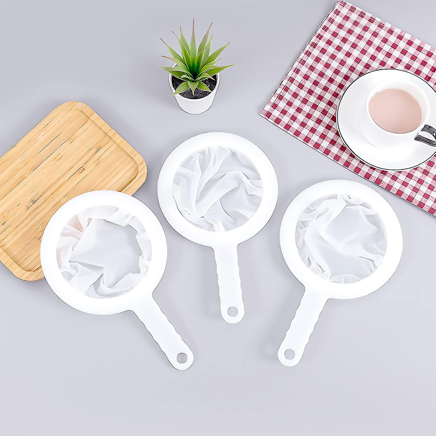 3 Pieces Soy Milk Strainer Food Filter Kitchen Ultra Fine Mesh Strainer ...