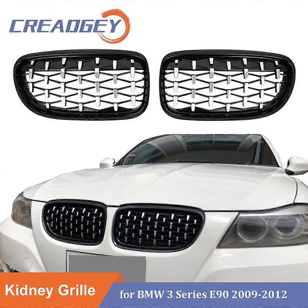 Car Front Bumper Diamond Grille Chrome Kidney Grills For BMW 3 Series ...
