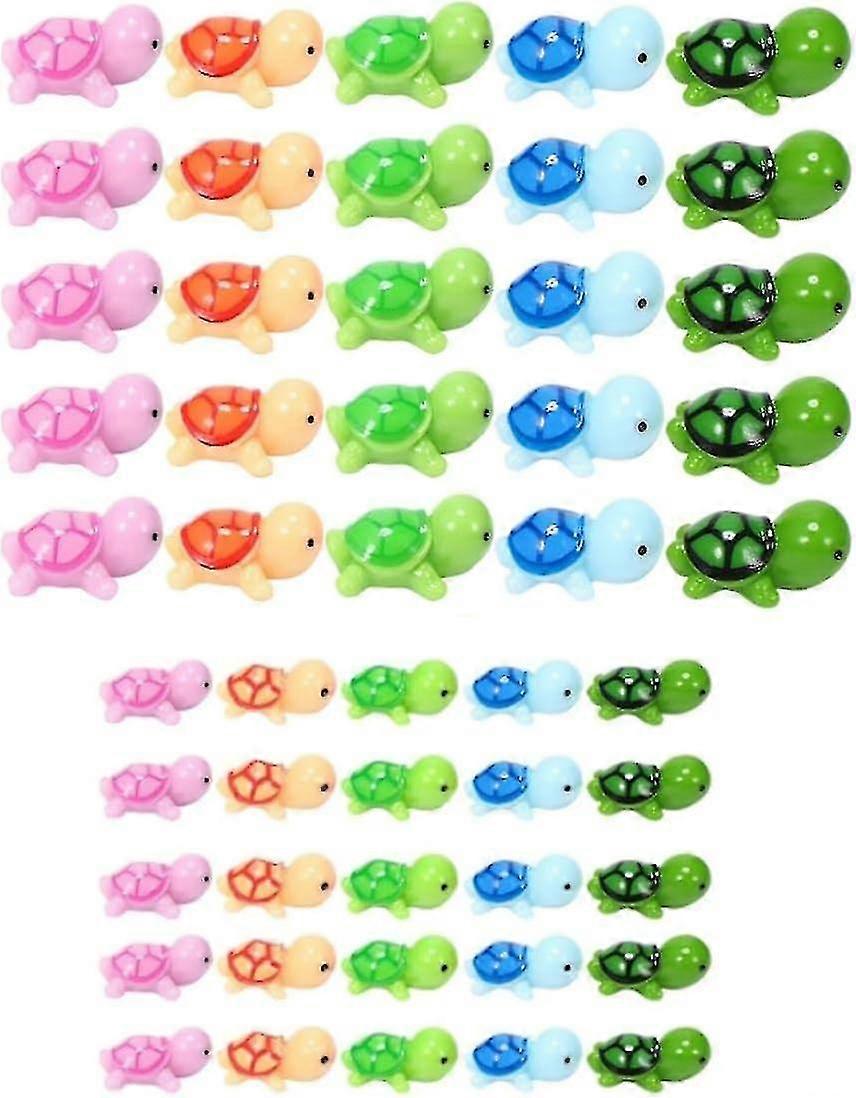 Miniature Turtle, Resin Turtle Figures Multicolor Sea Turtle Statue ...