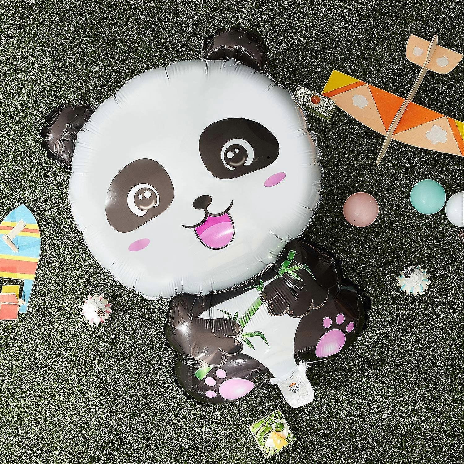 8 Pieces Panda Balloons Cartoon Panda Shaped Foil Balloons Zoo Animal ...