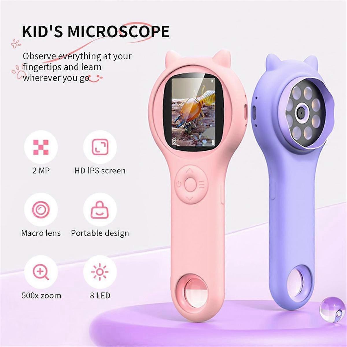 Microscope for Kids - Portable Handheld Magnifying Glass Digital ...