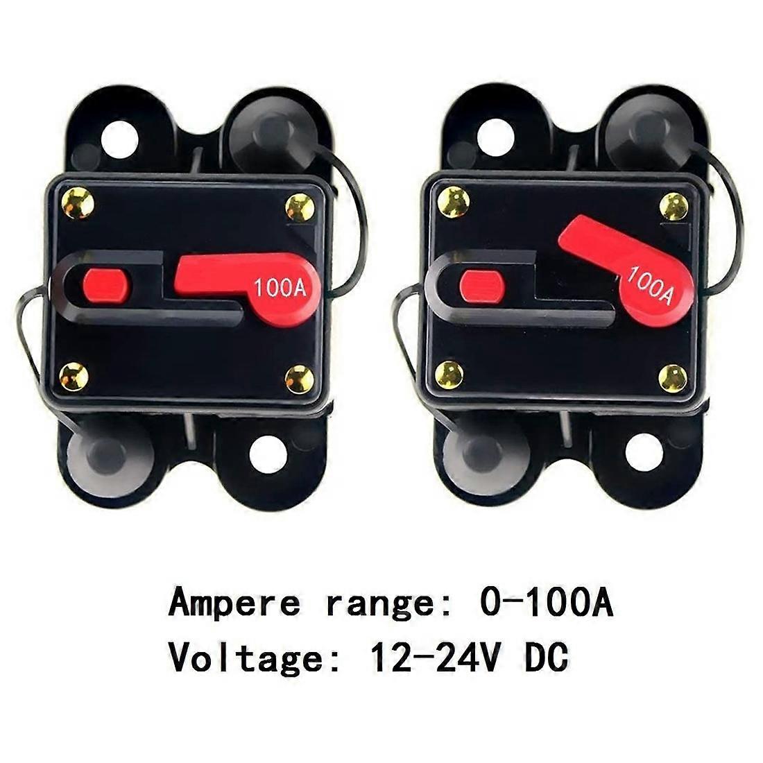 Circuit Breaker 100A with Menual Reset Home Solar System for Car Audio ...