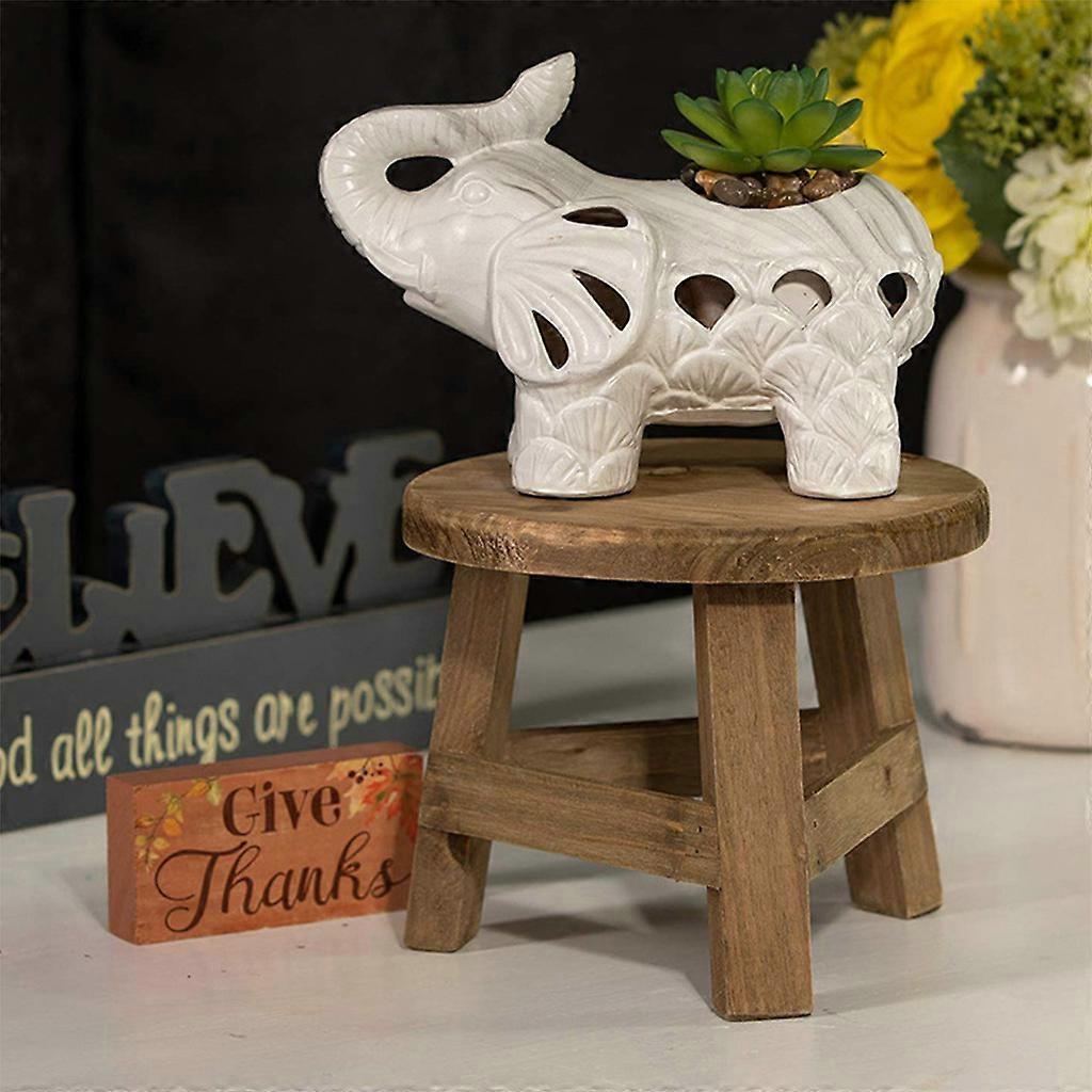 Mini Wooden Stool Flower Shelf Stool Display Stand Vintage Style ...