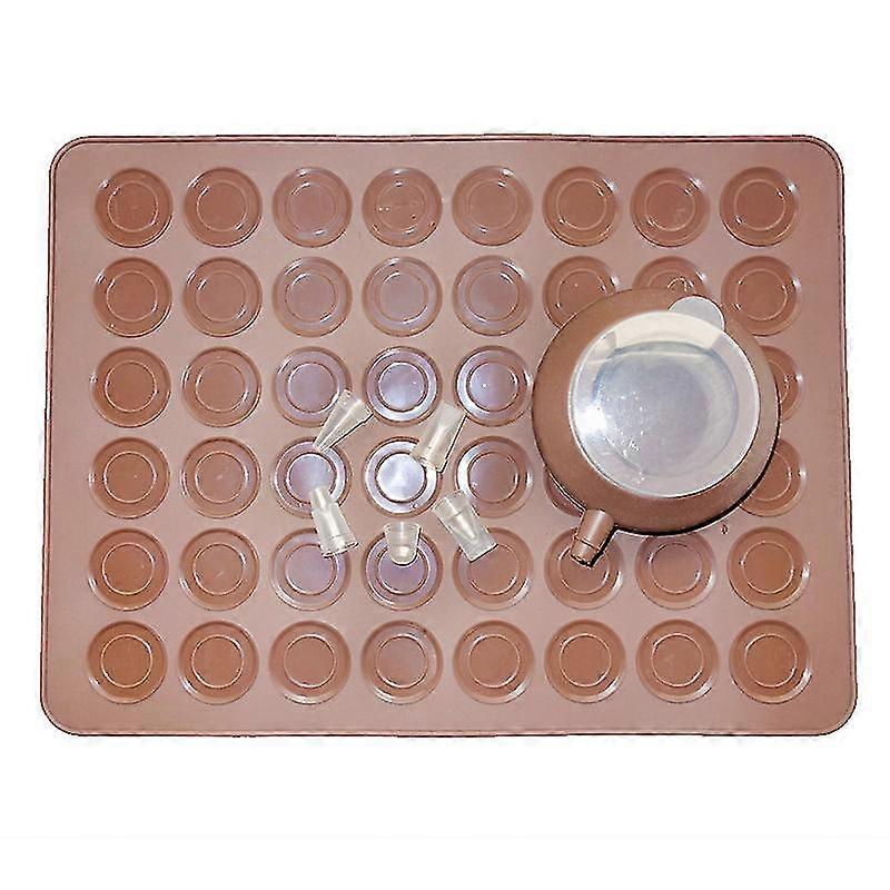 YOUMI Macaron Mat Silicone Baking Mat Mold Set 48 Holes Capacity ...