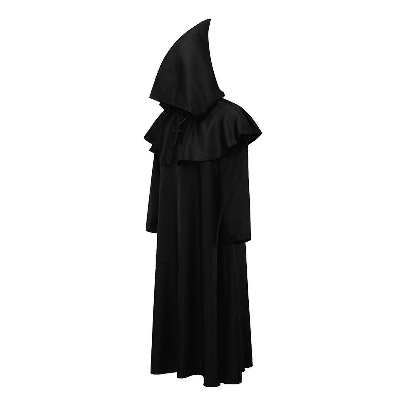 Medieval Priest Monk Robe Friar Monk Hooded Cap Renaissance Costume ...