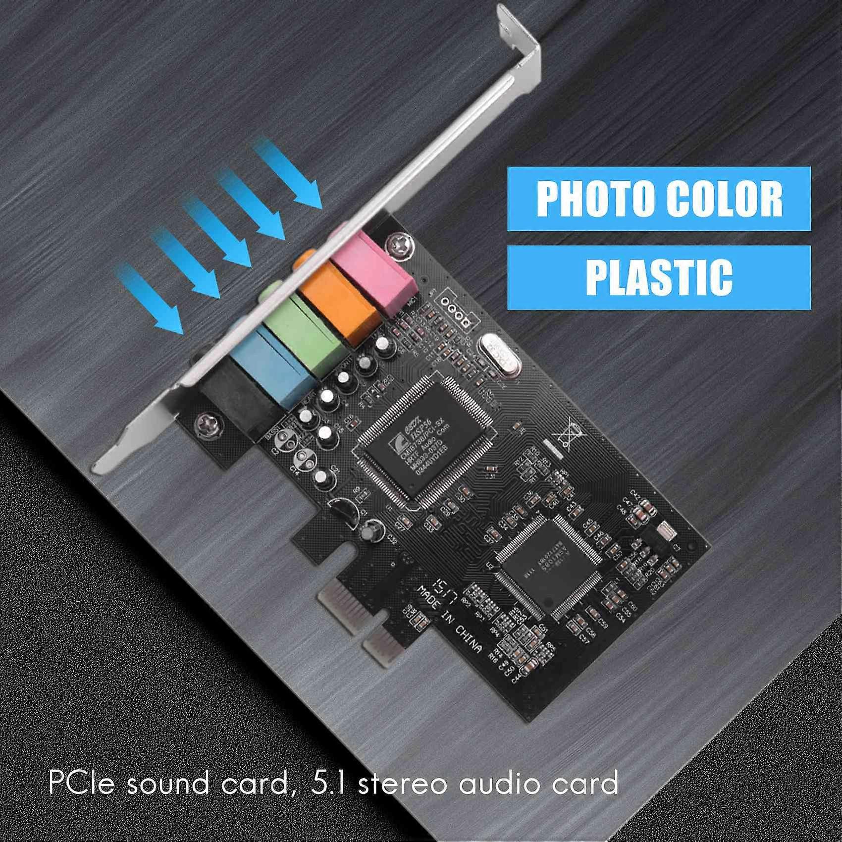 5 1 Internal Sound Card For Windows 10 With Low Profile Bracket 3d Stereo Pci E Cmi8738 Chip