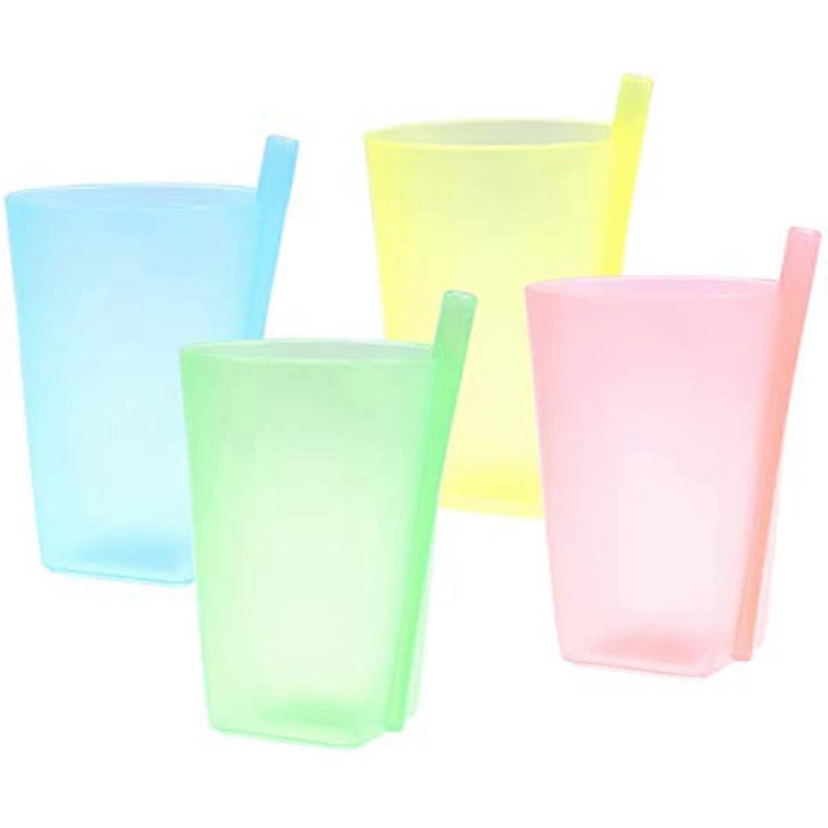 HEALLILY 4pcs Kids Cups with Straws Sippy Cups Toddlers Straw Cups ...