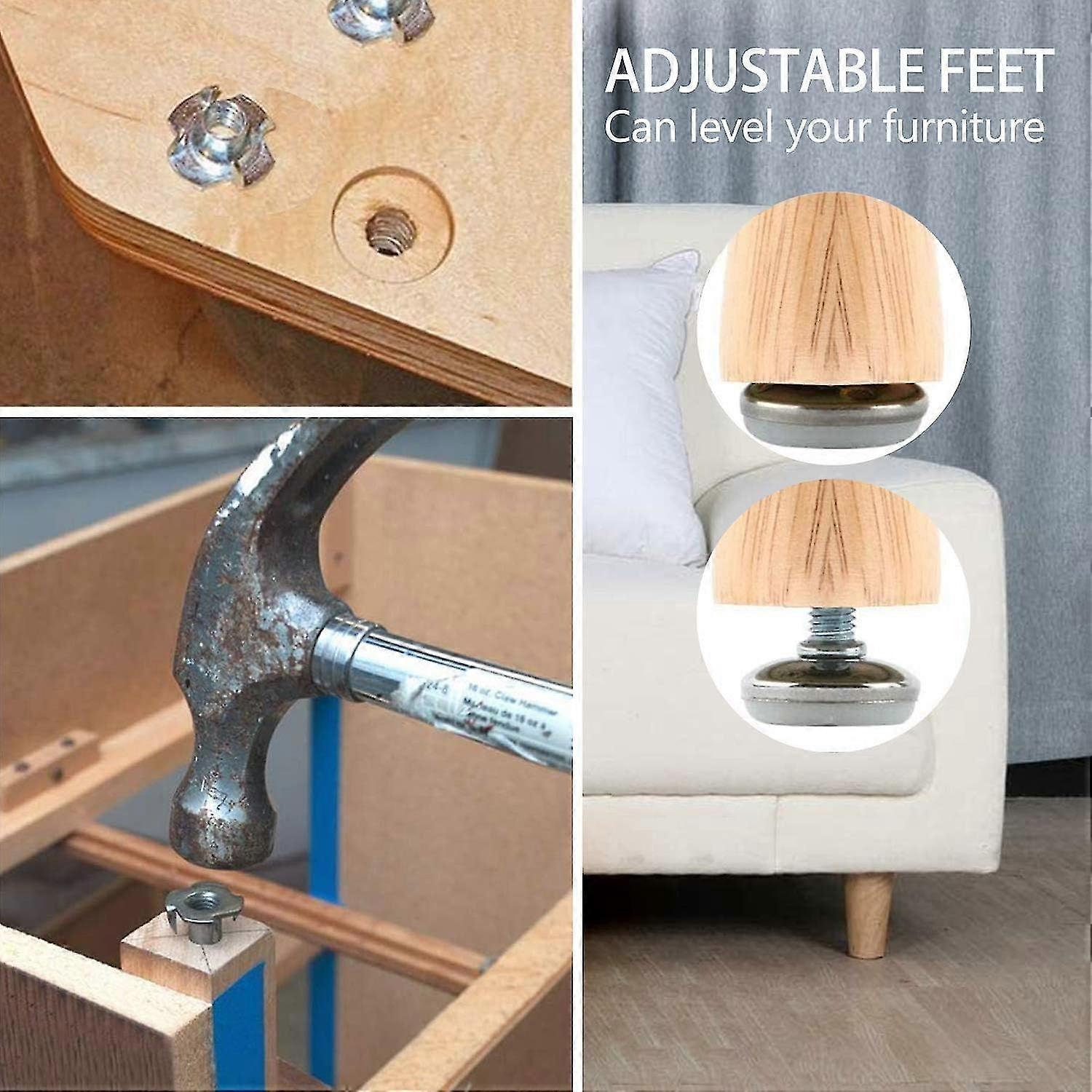 20 Pack Adjustable Furniture Jack Leg, Leveling Foot With T-nut ...