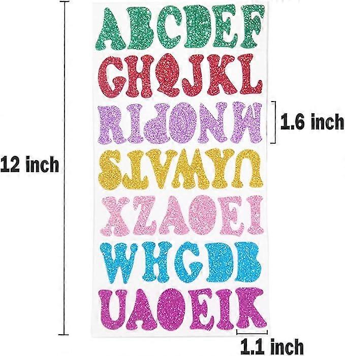 5 Sheets Colorful Glittery Foam Self Adhesive Letters Stickers,Foam ...