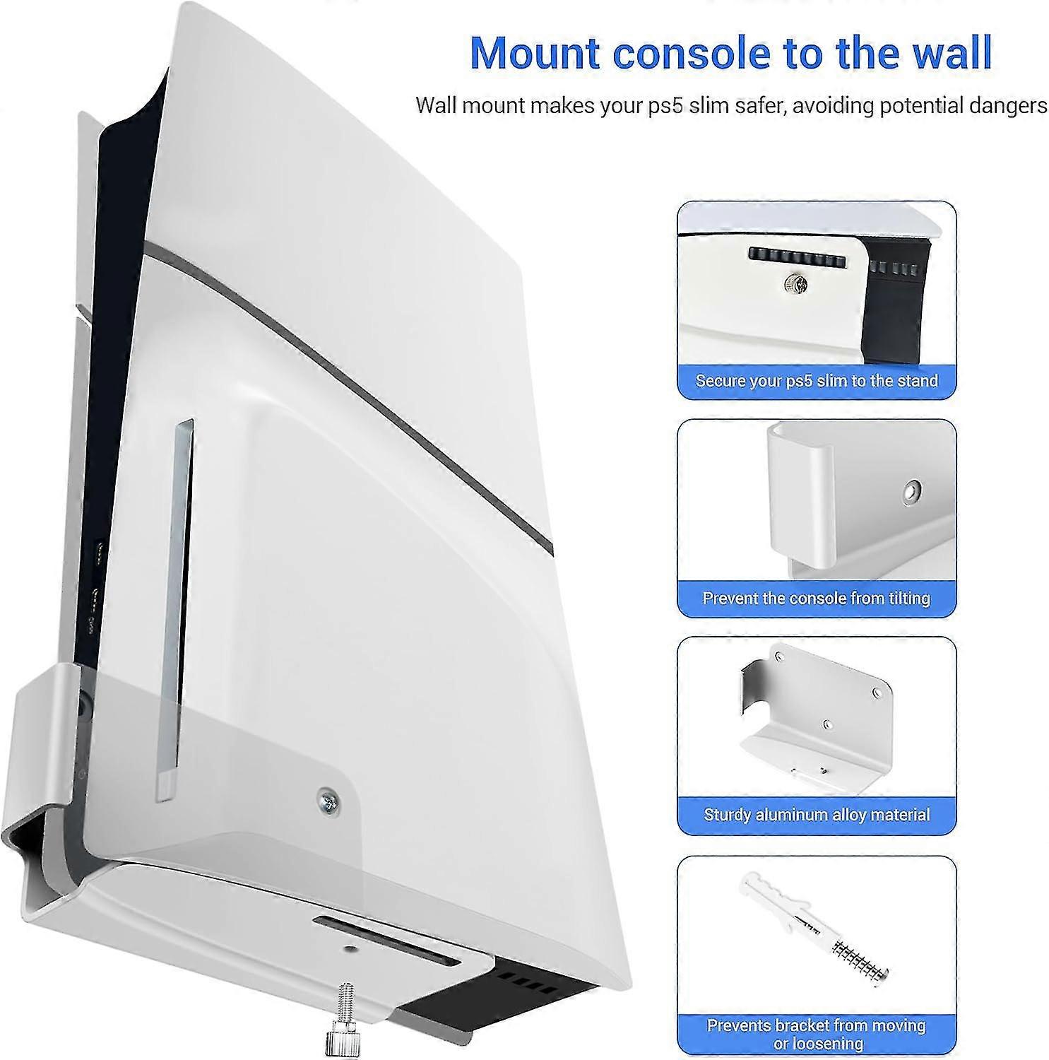 Aluminum Wall Mount for Playstation 5 Slim Digital Edition & Disc ...