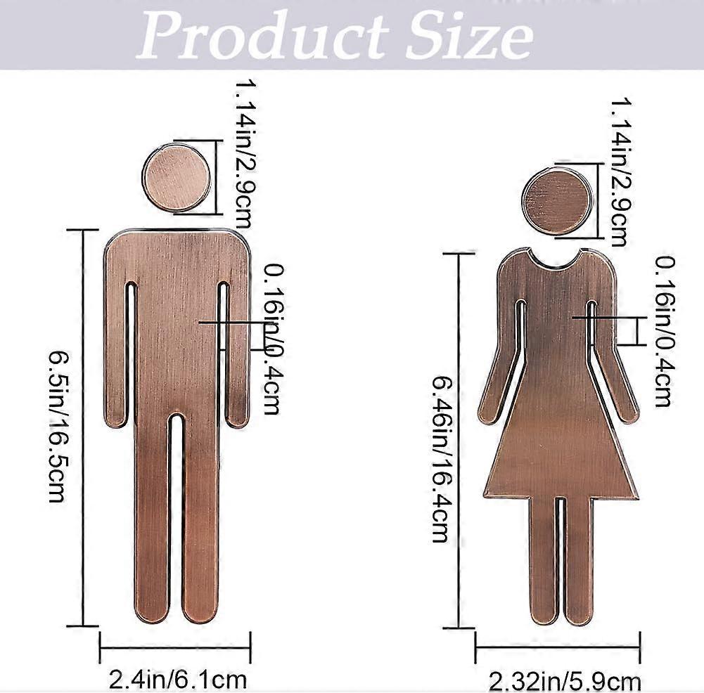 2PCS Toilet Signs Self Adhesive WC Sign Men & Women Toilet Signs ...