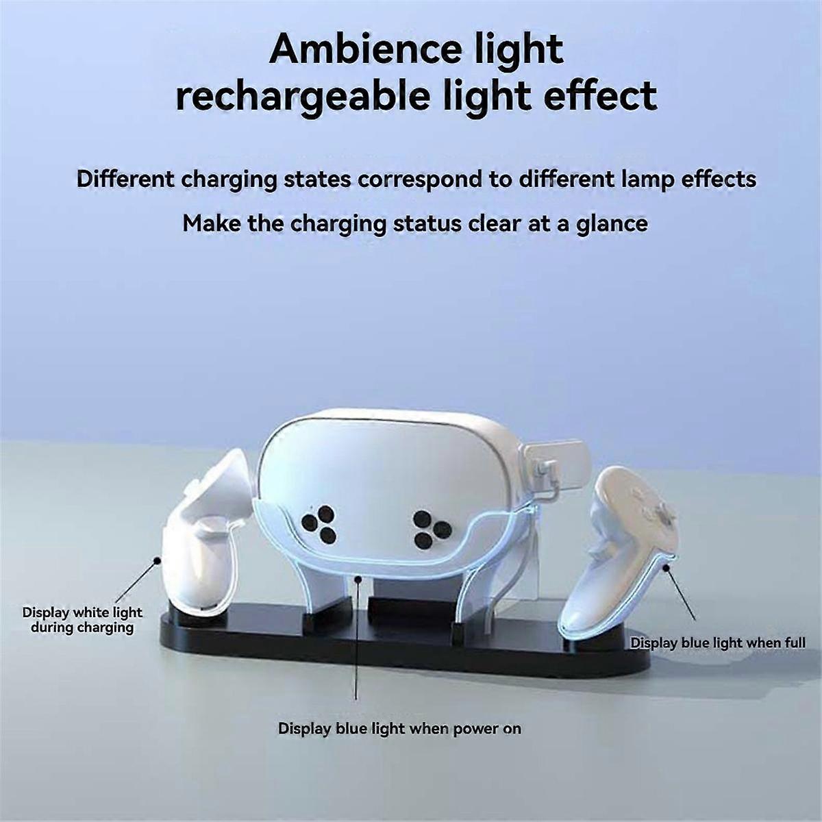Charging Dock for 3S/3 VR Headset for 3S Handle with Light Charging ...