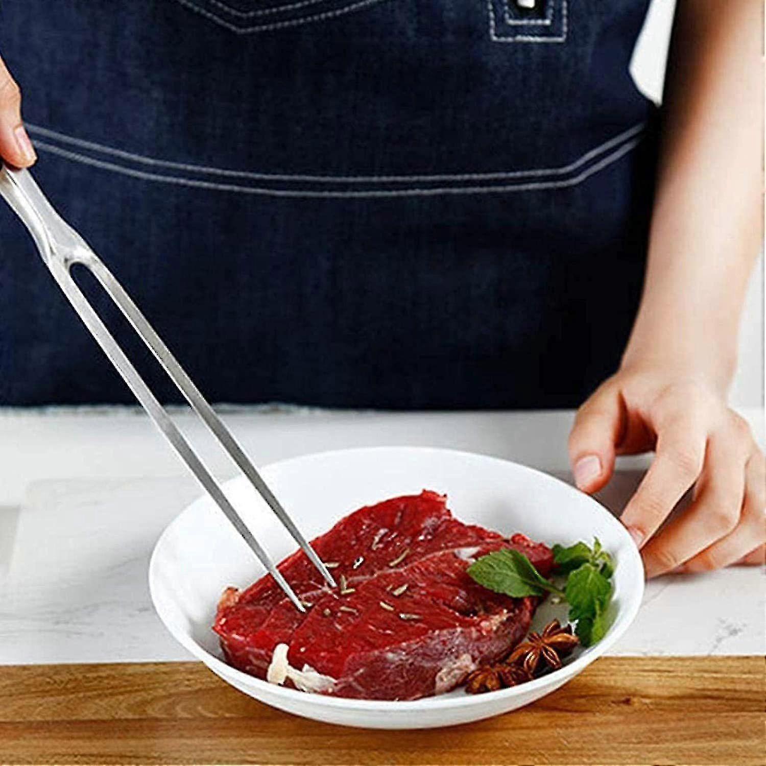 Meat Fork, Large Meat Fork With Stainless Steel Wooden Handle, 15 Cm ...