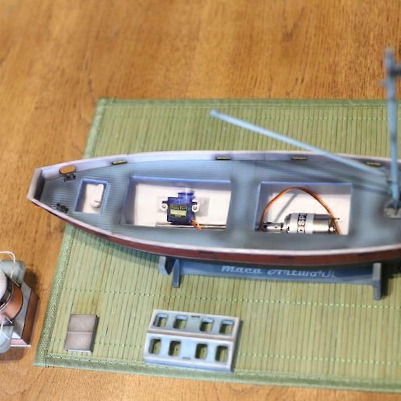 Elektrisk liten fiskebåtsats 3D-utskrift Båtmodell monterad ...