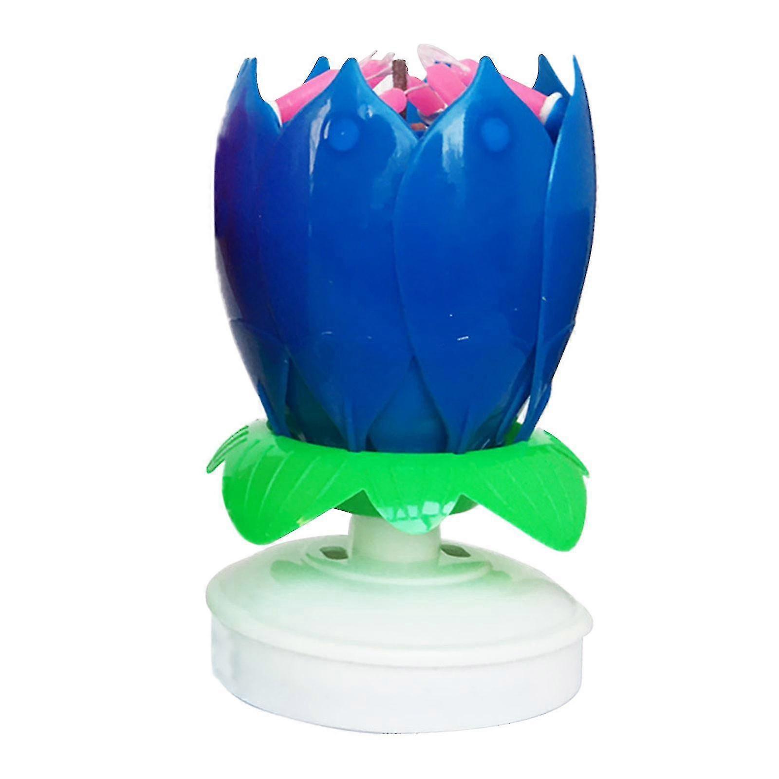 Musical Birthday Candle Magic Lotus Flower Candles Blossom Rotating ...