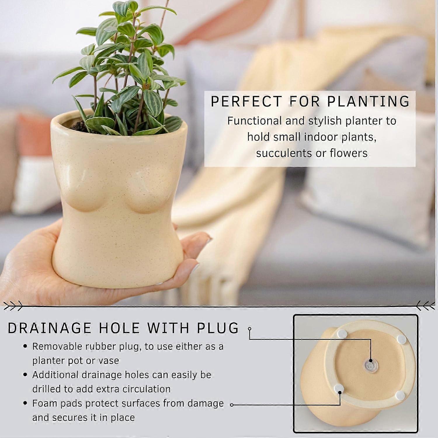 Body Vase Woman Vase with Drainage Holes Female Breast Shaped Vases ...