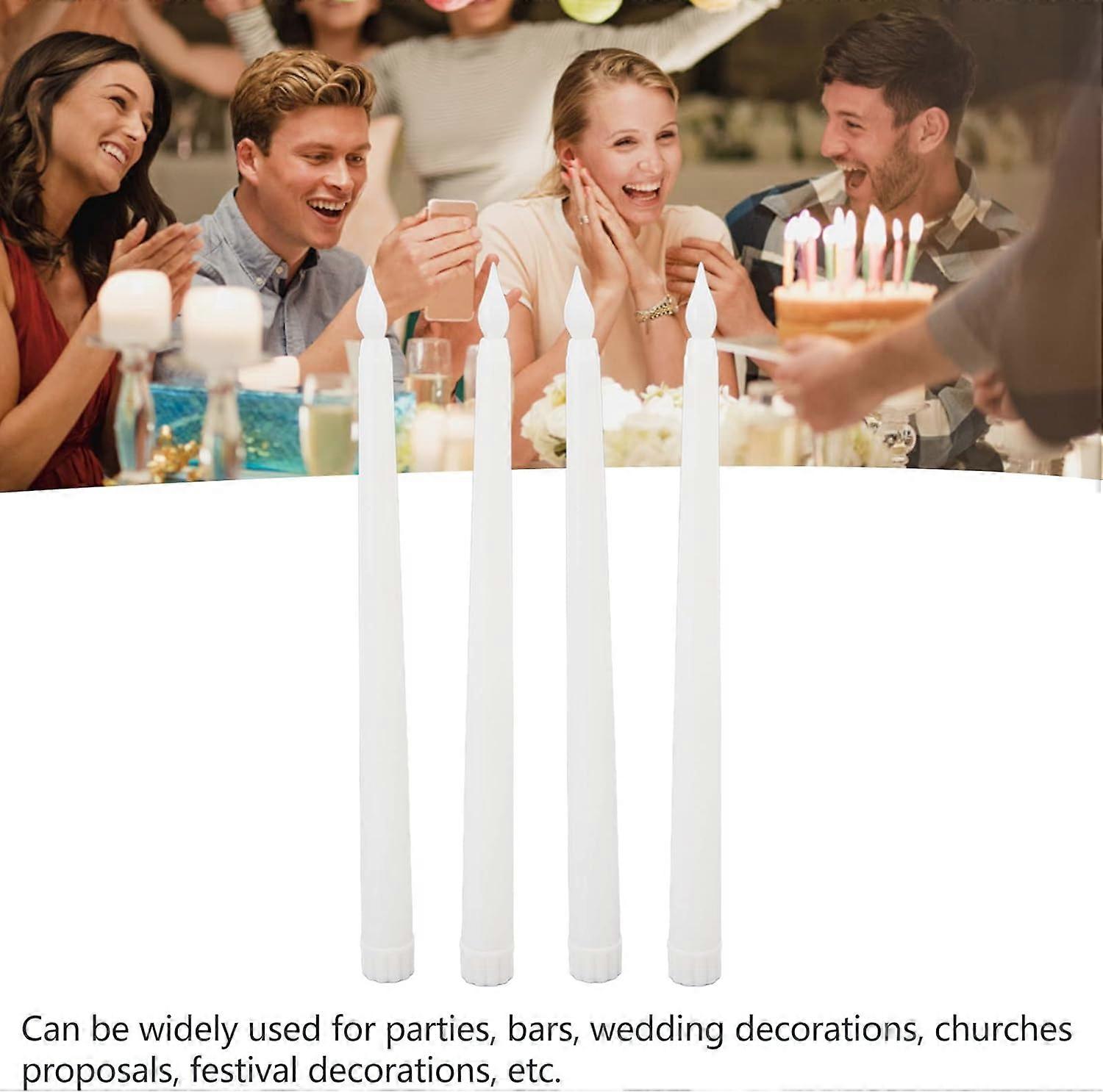 LED-ljus Paket med 4 Flameless Taper Candles Varmt Ljus Elektroniskt ...