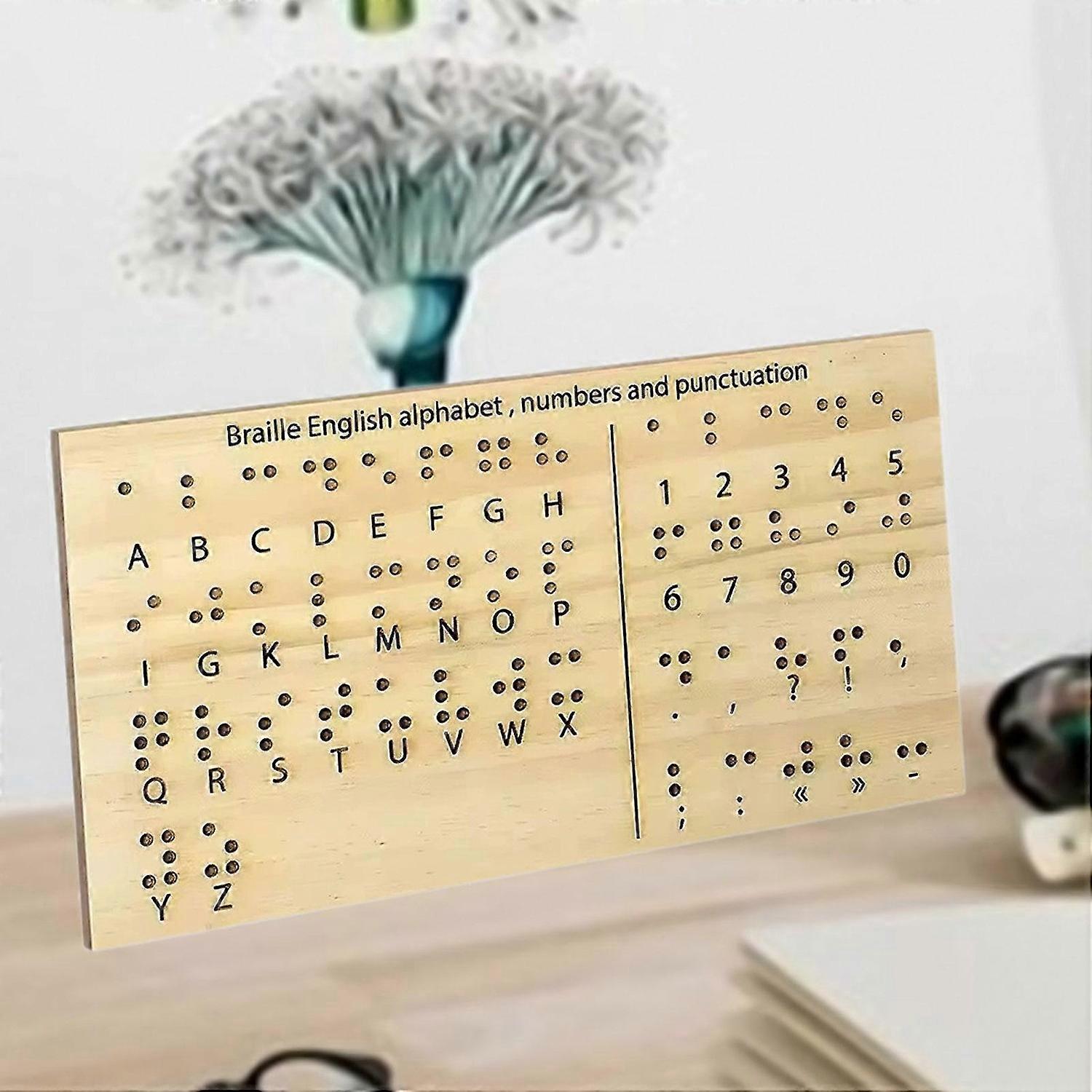 Wood Braille Alphabet and Numbers Board Braille Chart Books Practice ...