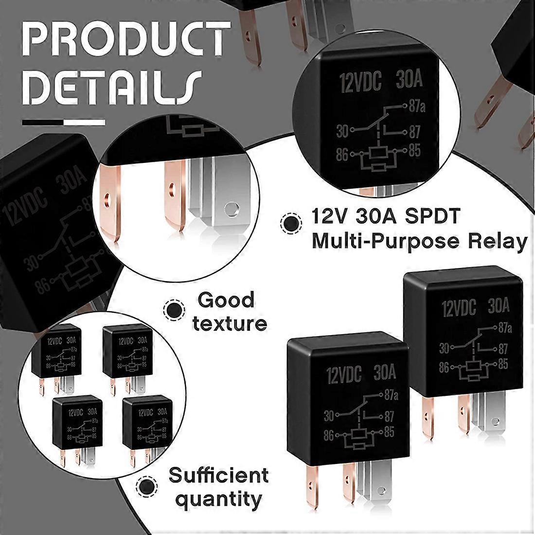 5 Pin 12V 30A Relay Automotive Relay Starter Relay Car Heavy Duty Relay ...