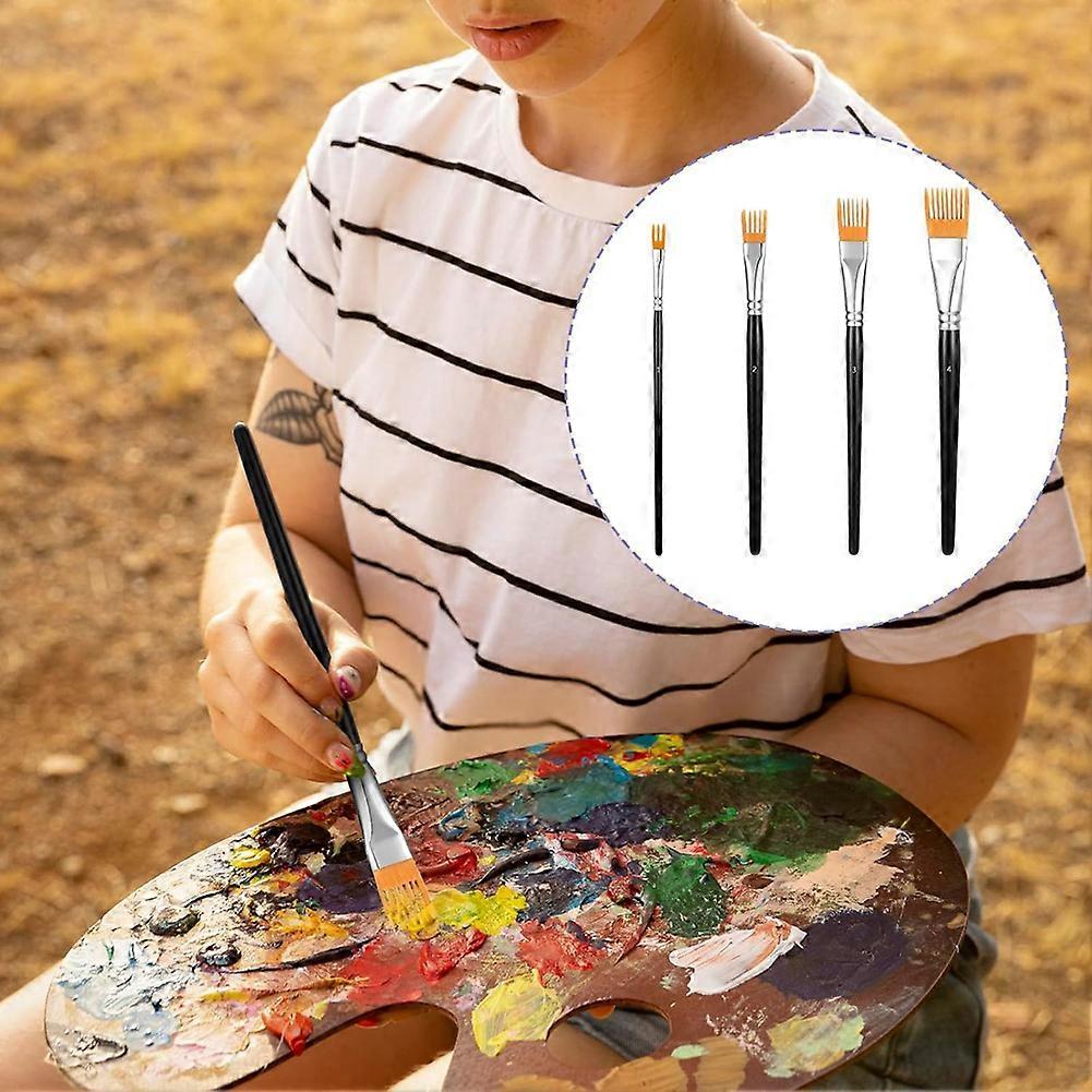 4Pcs Comb Artist Brush Set, Professional Artist Paintbrushes for ...