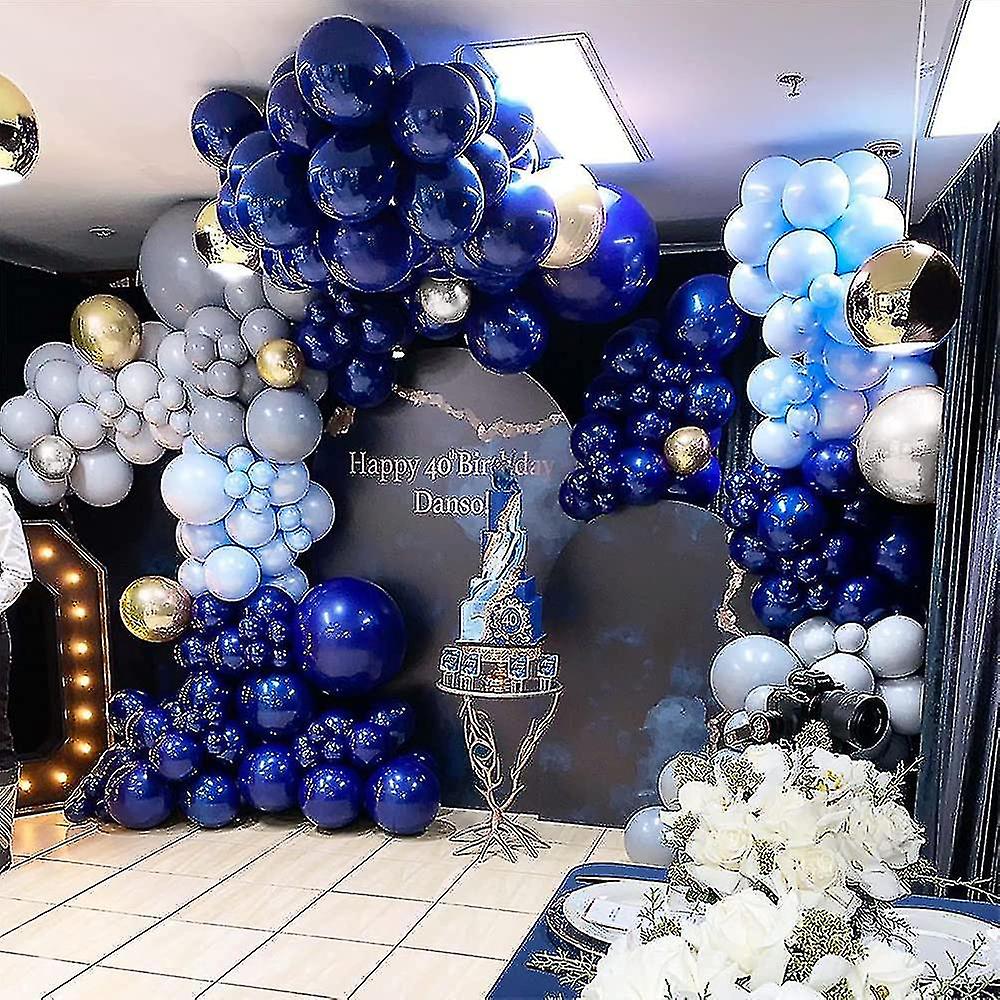 Balloon Arch Kit, 116 Pcs Navy Blue Balloons Macaron Blue Balloons ...