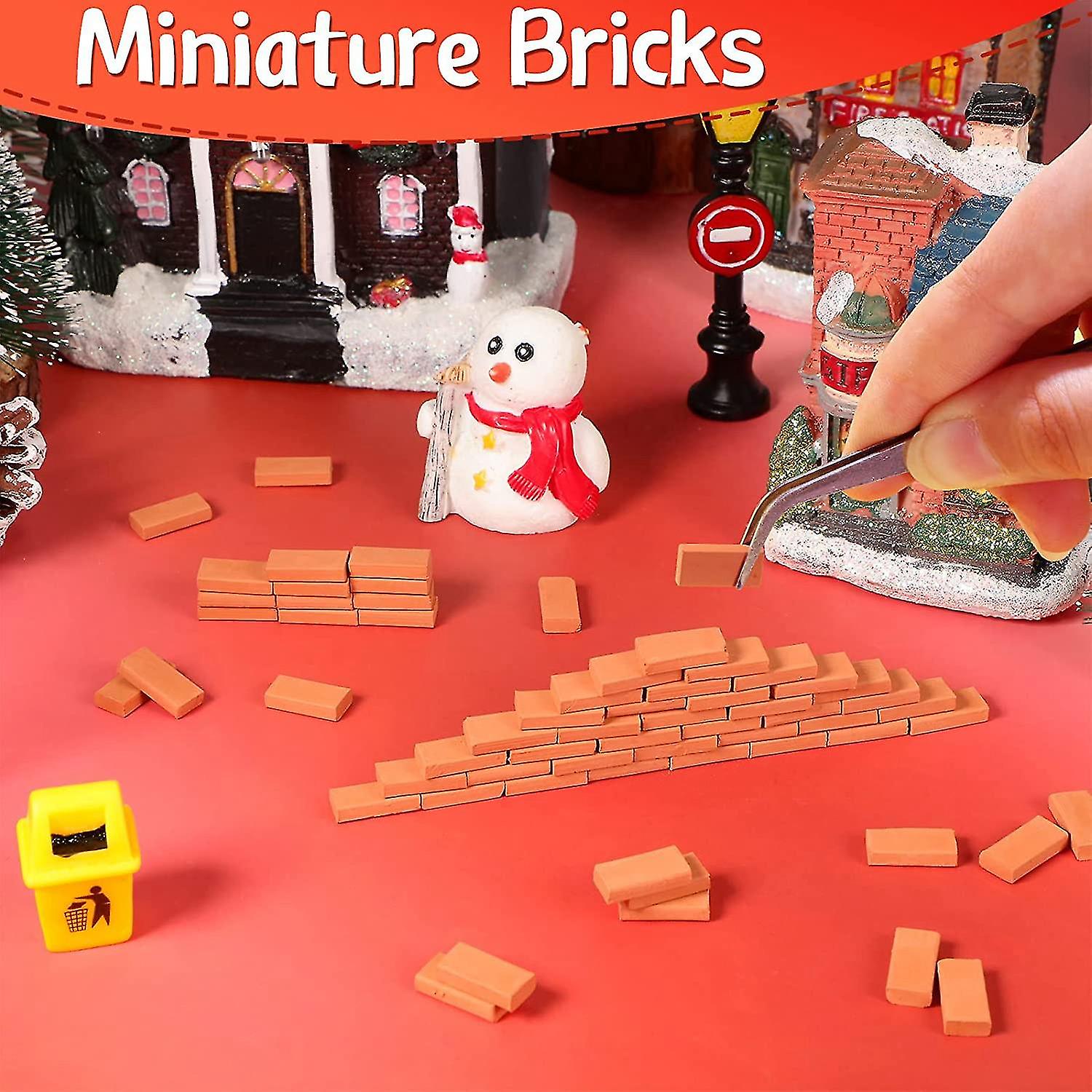 200 Pieces Mini Bricks For Landscaping Miniature Bricks Brick Wall ...