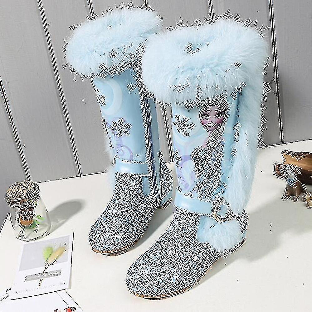 Elsa Princess Kids Winter Frozen Boots | Fruugo UK