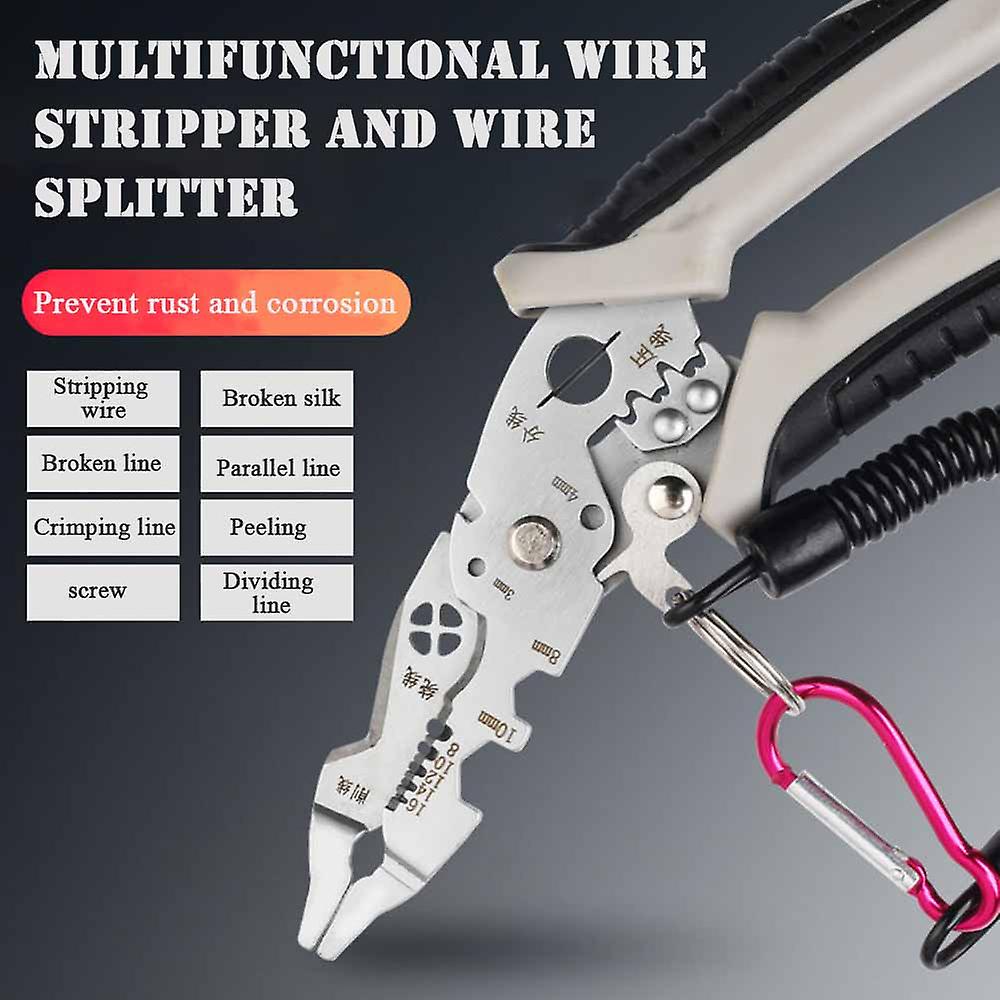 Elbow/Tip Multi-Use Wire Strippers Rustproof Wire Winding Cable Cutter ...