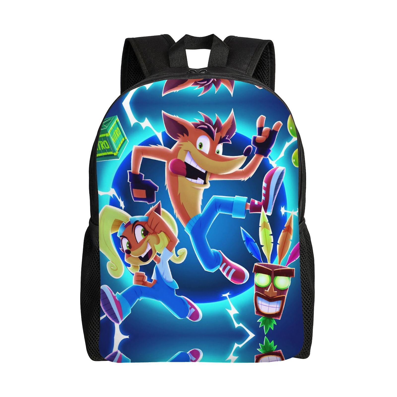Crash Bandicoot Cartoon Backpack Daypack for Work Anime Bag Notebook ...