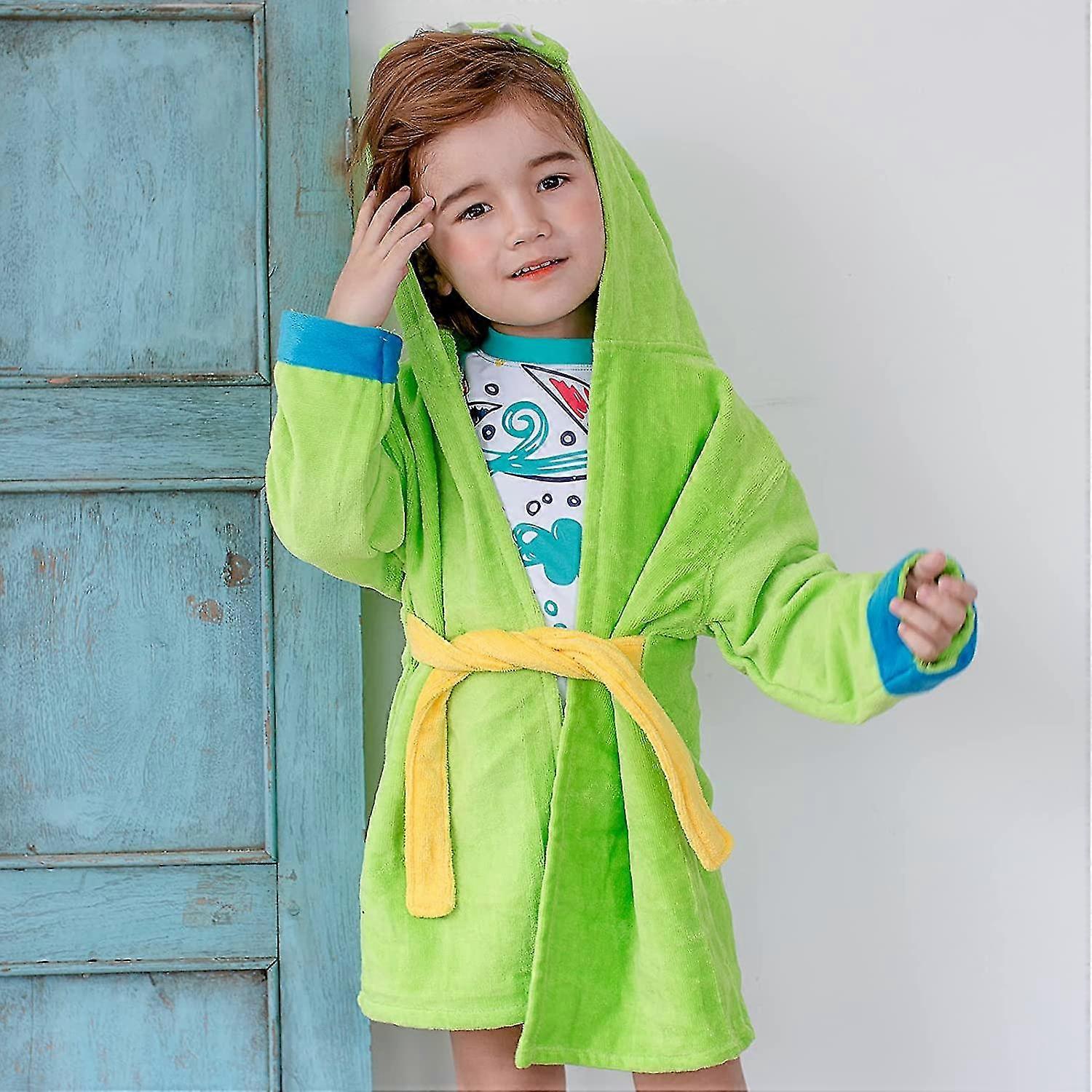 Children's Bathrobes Hooded Bathrobe Boys Girls Bathrobe Beach Towels 3 ...