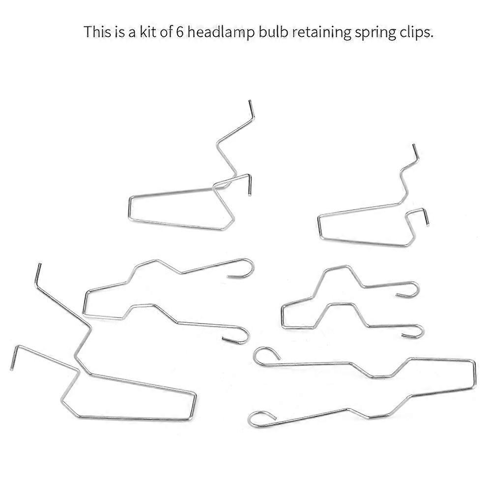 6pcs Headlamp Headlight Dip Dipped Beam Head Lamp Bulb Retaining Spring ...