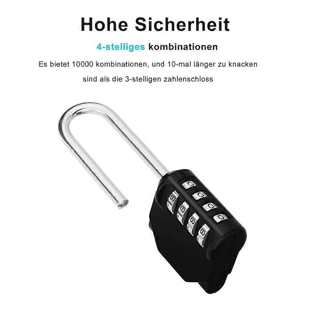 Padlock combination lock with long bracket, lock number code 4 digits ...