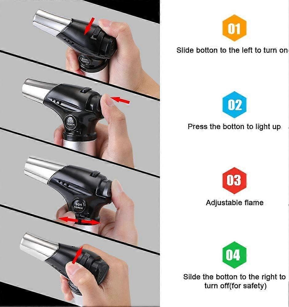 Blow Torch, Kitchen Torch, Refillable Butane Gas Torch Lighter with ...