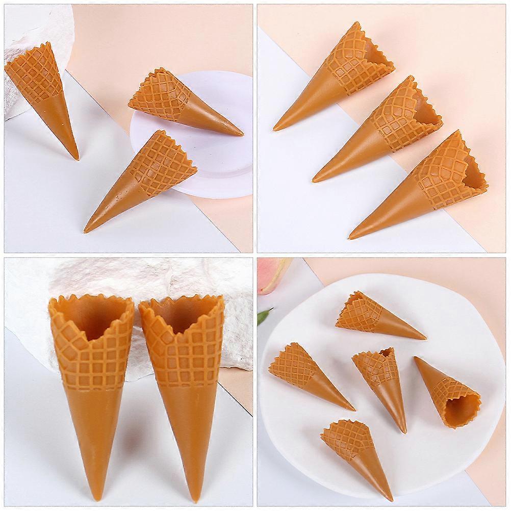 18pcs Empty Ice Cream Cone Model Mini Ice Cream Cone Artificial Ice ...