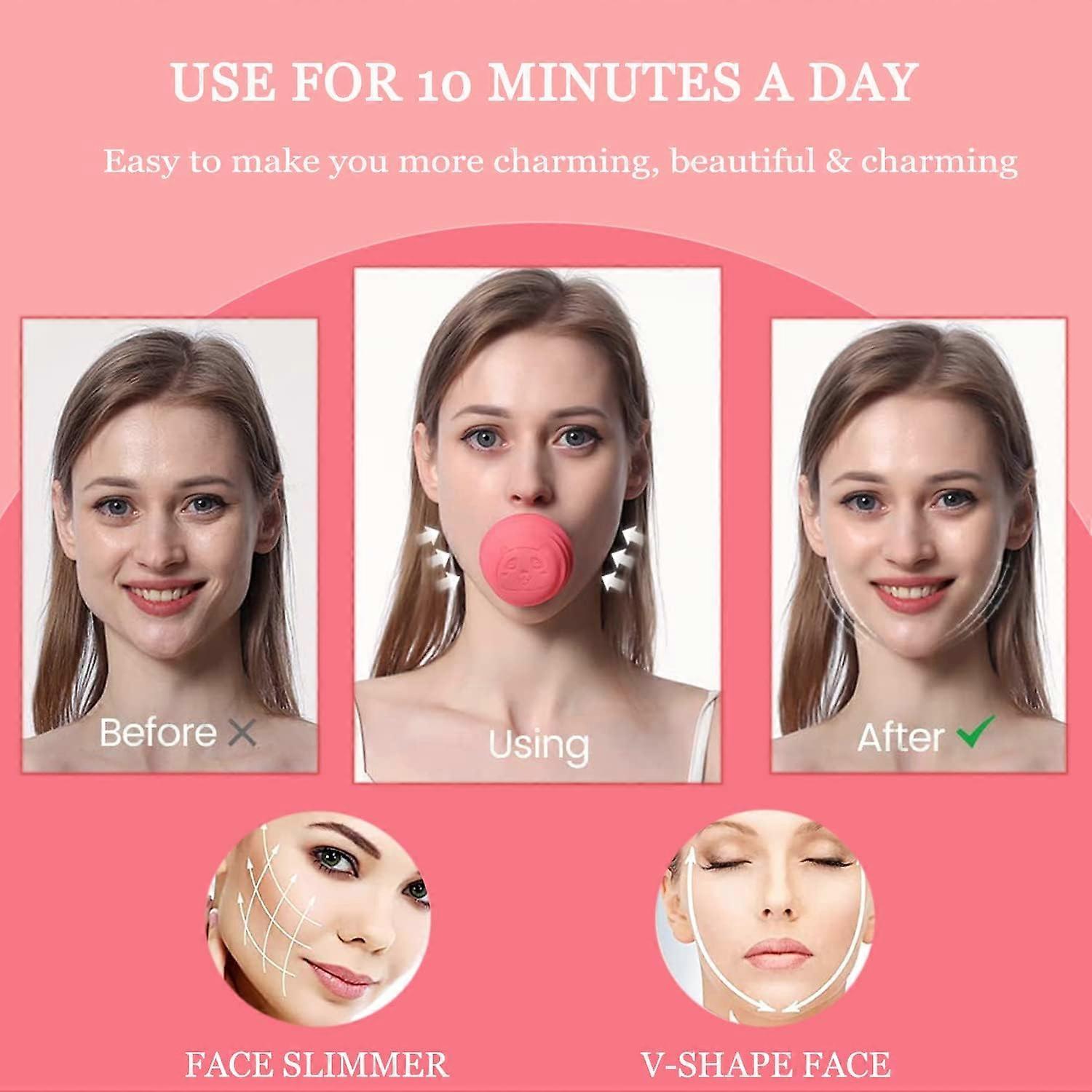 Facial Jaw Exerciser 3-in-1 Foldable V-Shape Face Neck Toning Exerciser ...