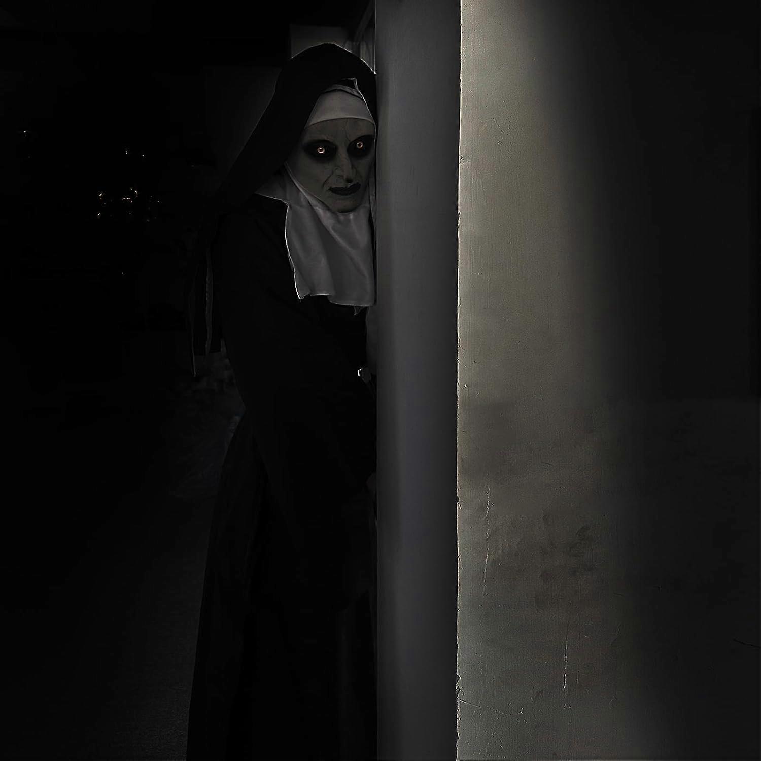 Nun Costume for Women, Nun Dress with Scary Nun Mask, Various Size ...