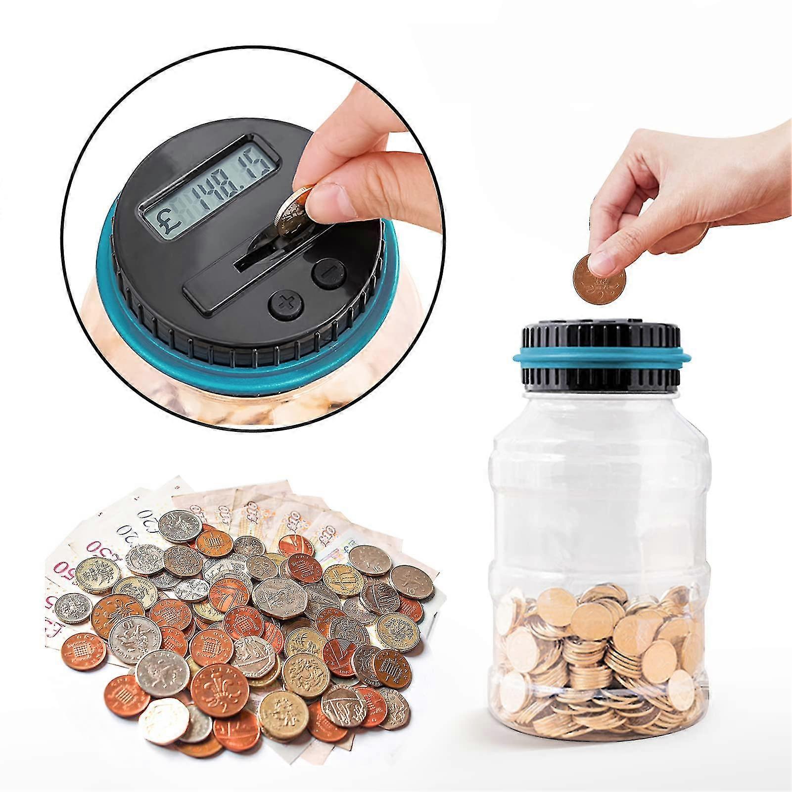 Digital Coin Bank For Kids Adults, Coin Counting Jar With Lcd Display ...