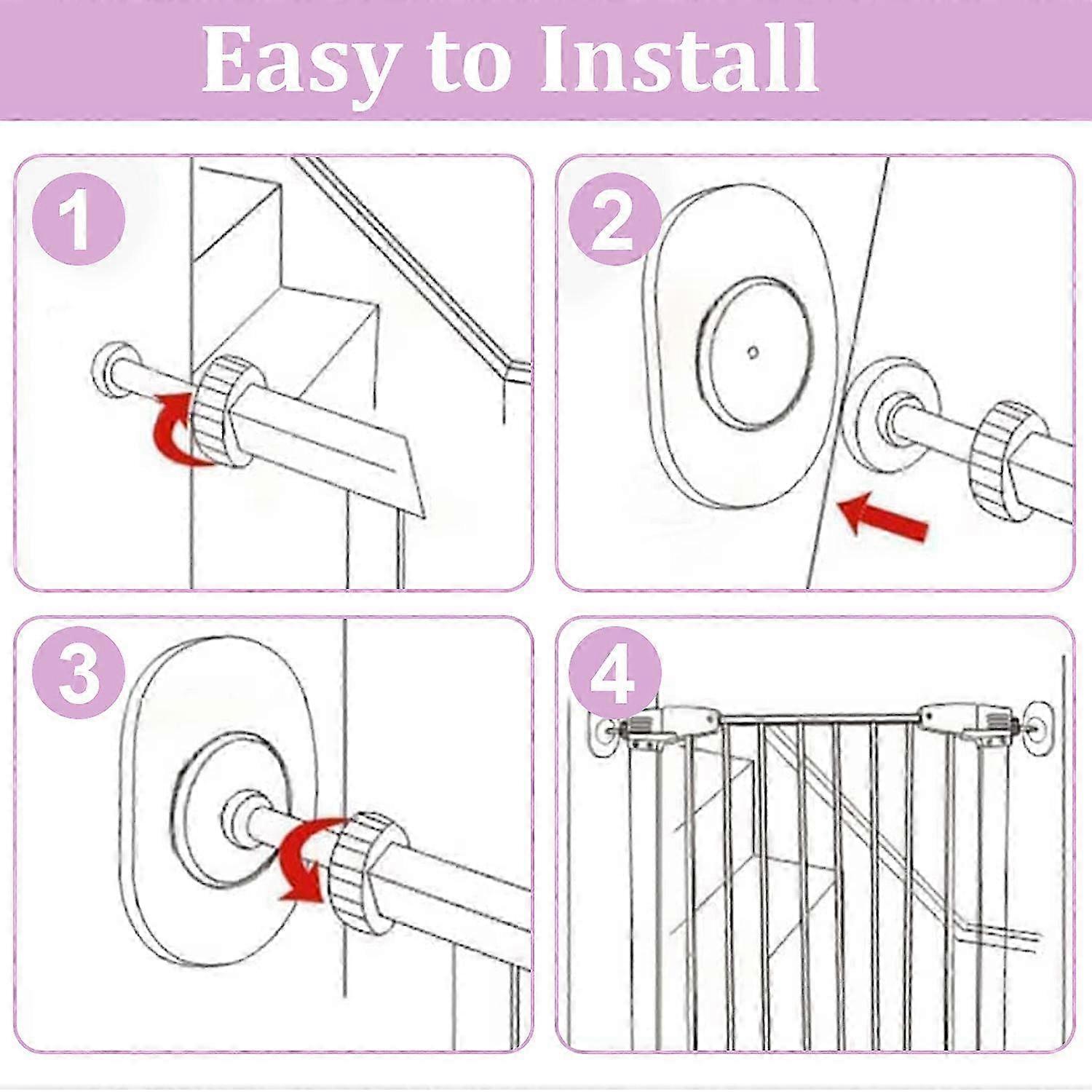 4PCS Stair Gate Wall Protector, Safety Gate Wall Extension, White ...