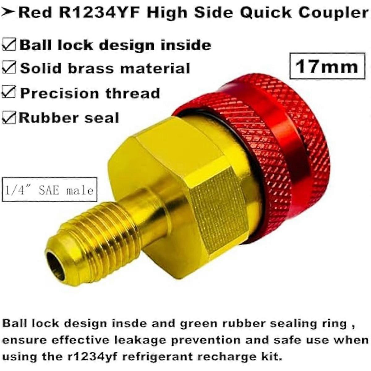 R1234YF Quick Coupler Kit,R1234yf to R134a Adapter,High Low Side ...
