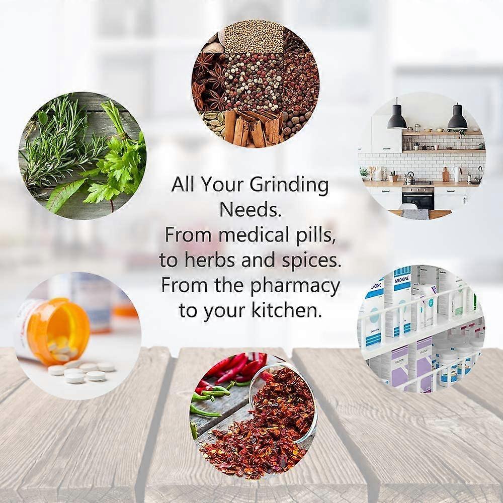 Mortar and Pestle, 18/8 Stainless Steel Spice Grinder Pill Crusher with ...